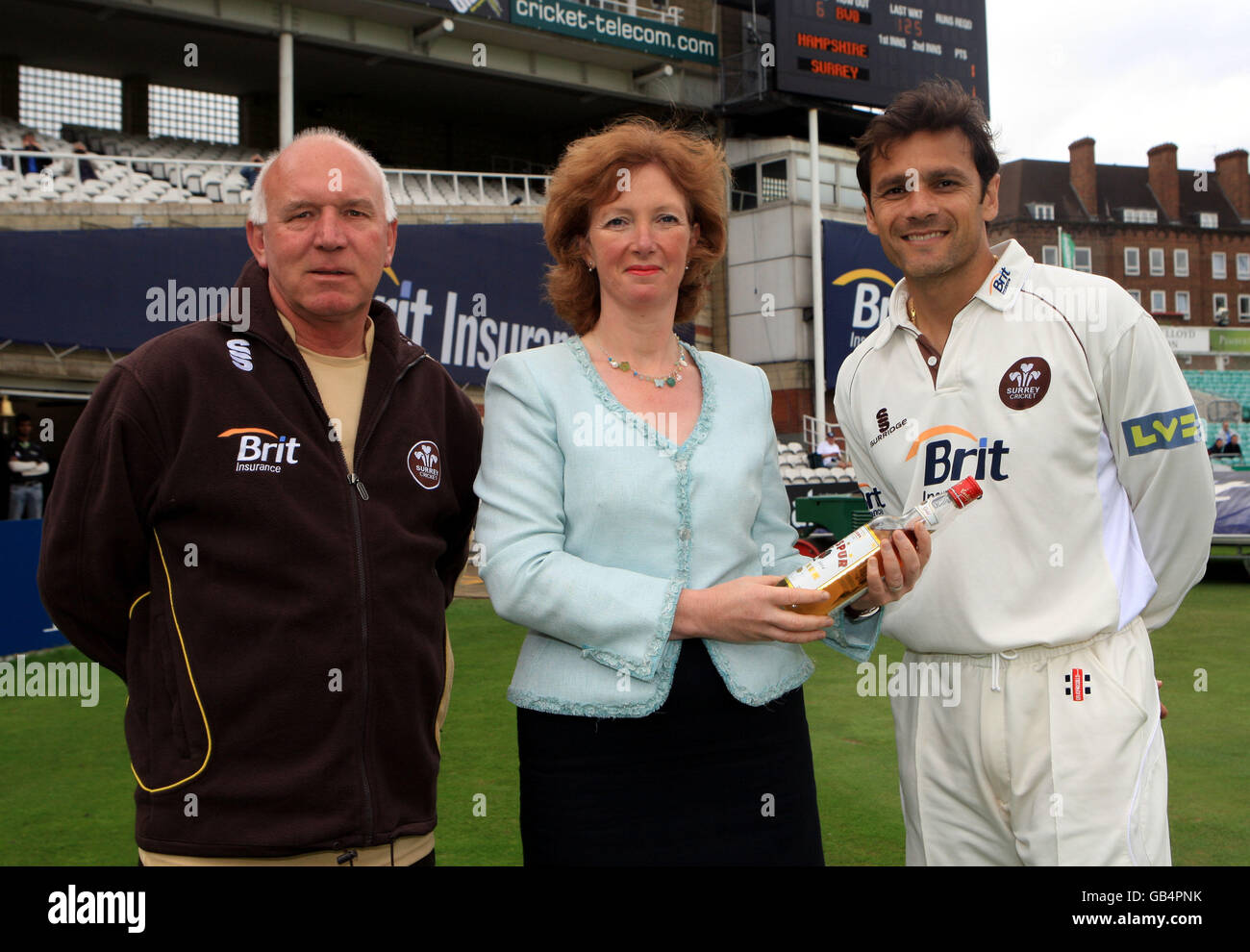 Surrey's Mark Ramprakash receives the award for player of the month ...