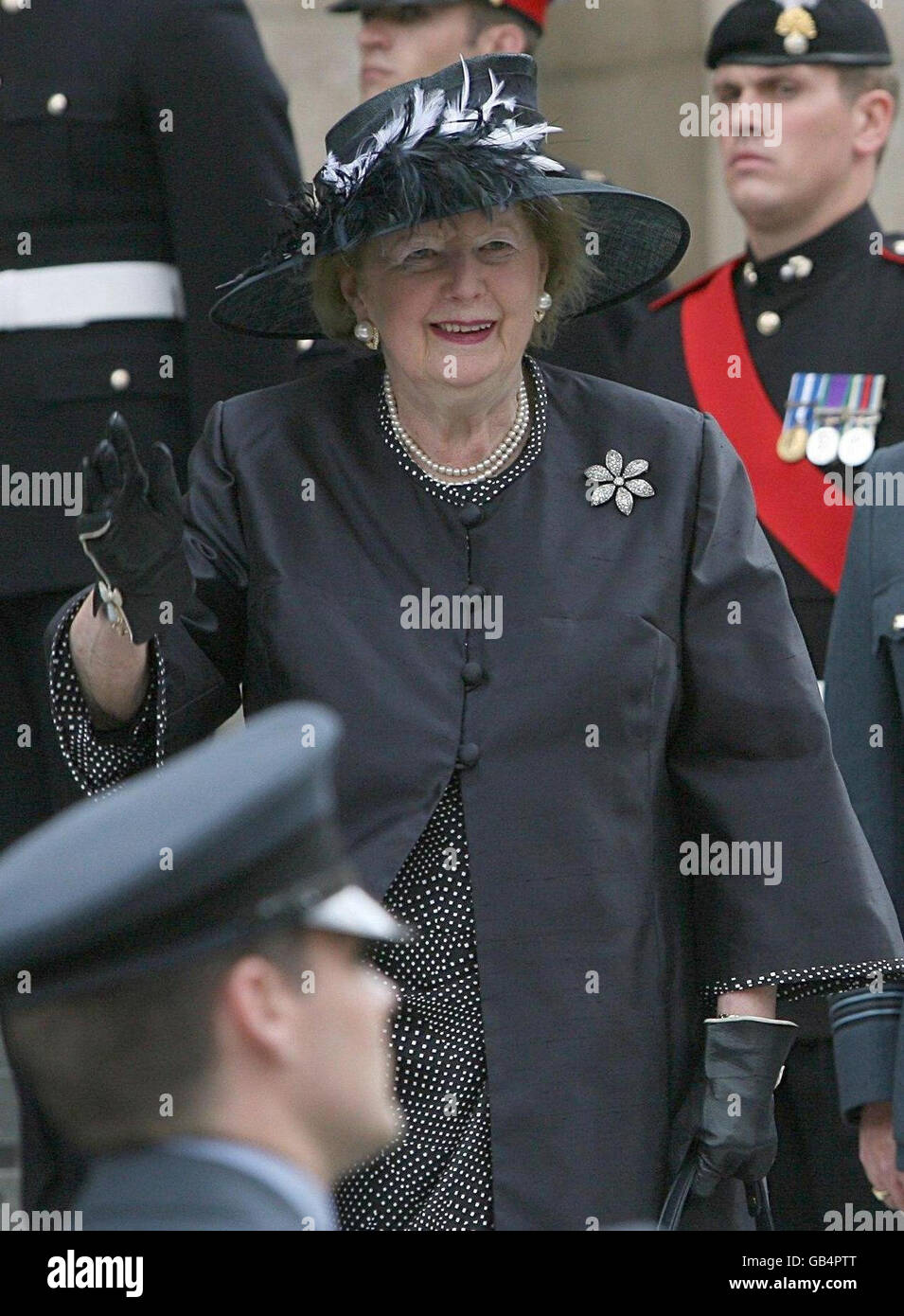 Baroness Margaret Thatcher arrives at a service to commemorate ...