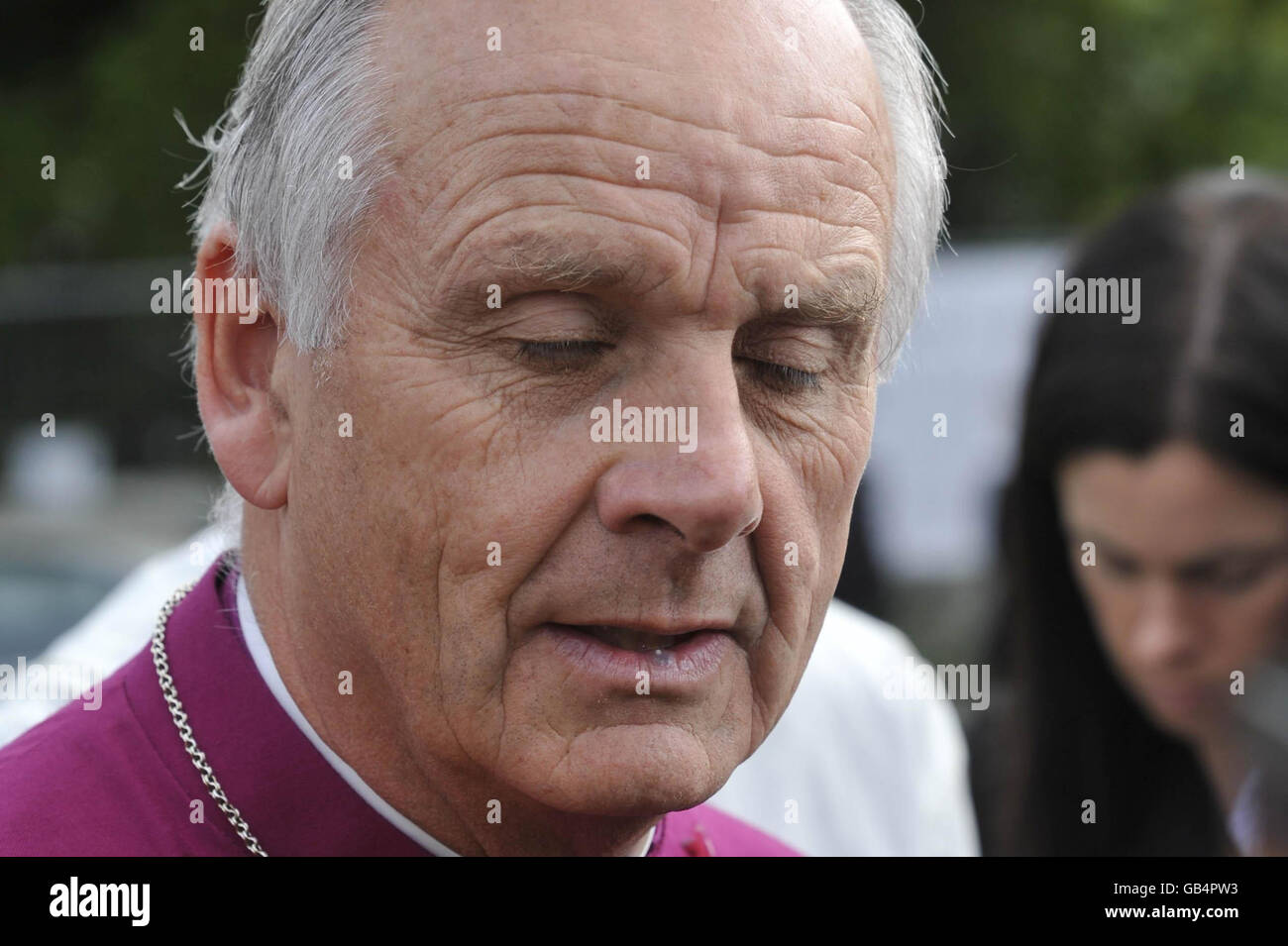 The Archbishop of Wales Rev Dr Barry Morgan, speaks to the media after ...
