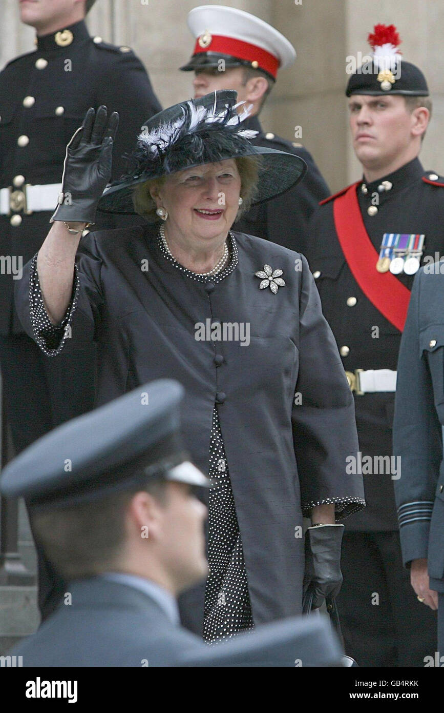 Baroness Margaret Thatcher arrives at a service to commemorate ...