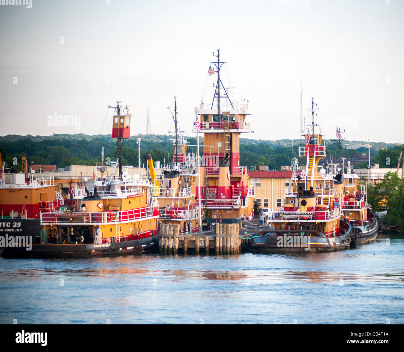 A few of the Reinauer Transportation Company's tugboats tied up at ...