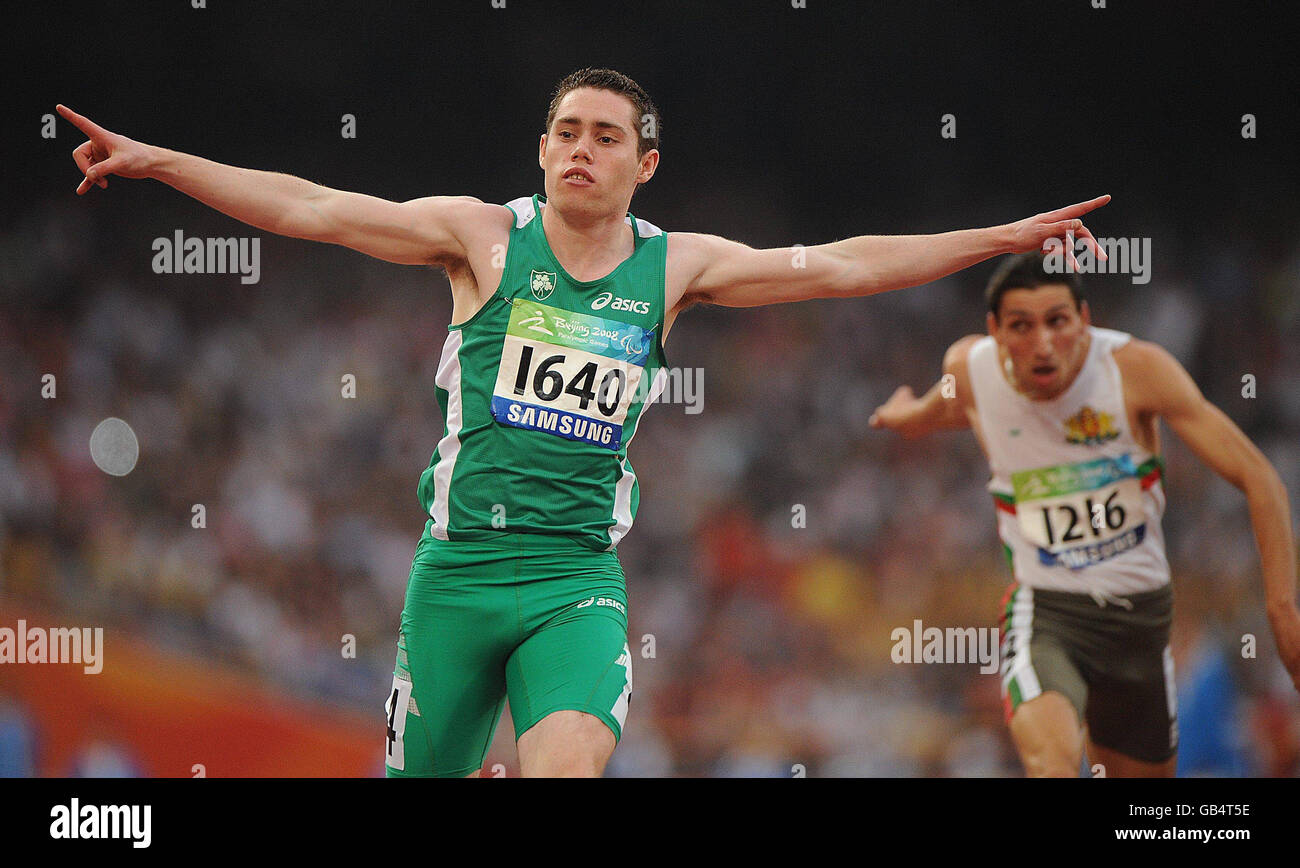 Republic of Ireland's Jason Smyth celebrates winning a gold medal in ...