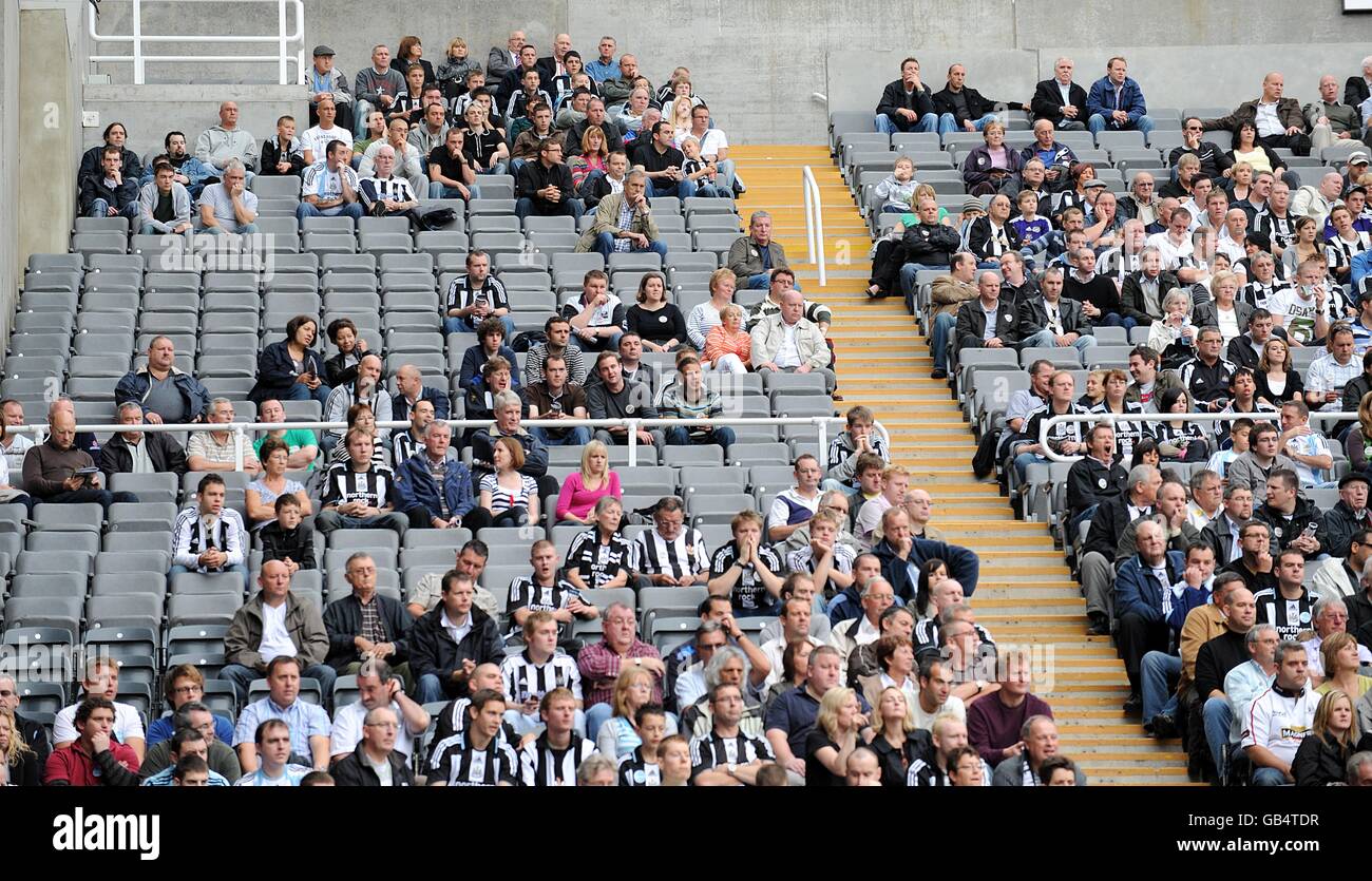 Newcastle united fans in the stands at st james park hi-res stock ...