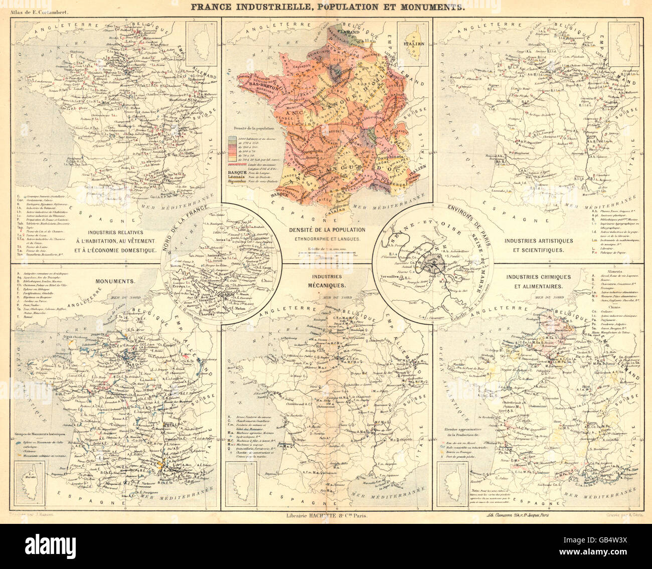 Monuments map paris hi-res stock photography and images - Alamy
