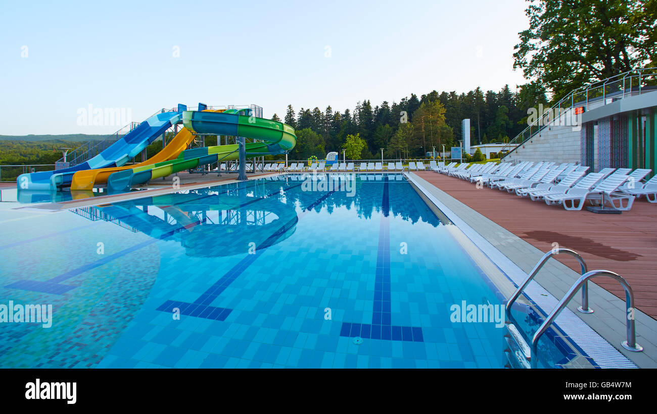 swimming pool in beautiful park Stock Photo - Alamy