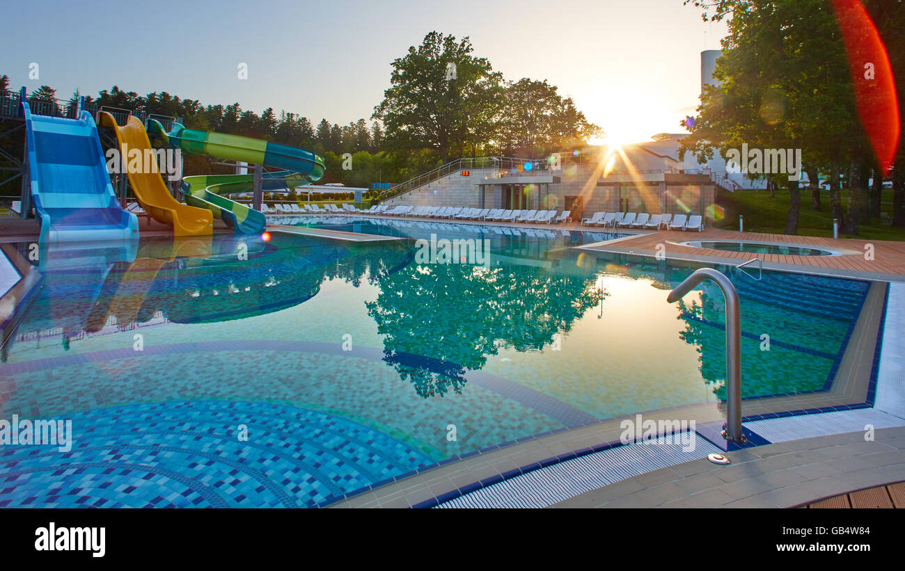 swimming pool in beautiful park Stock Photo - Alamy