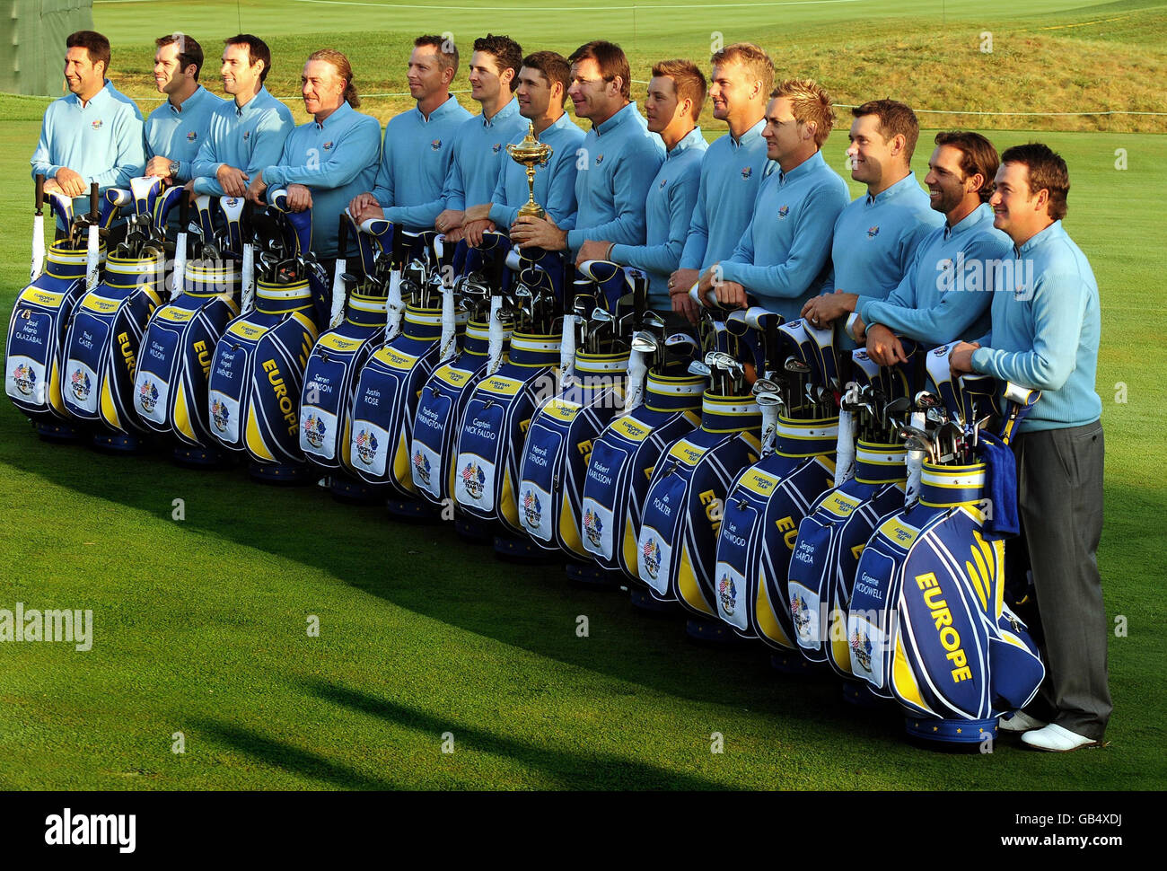 The European team (left - right) Jose Maria Olazabal, Paul Casey ...