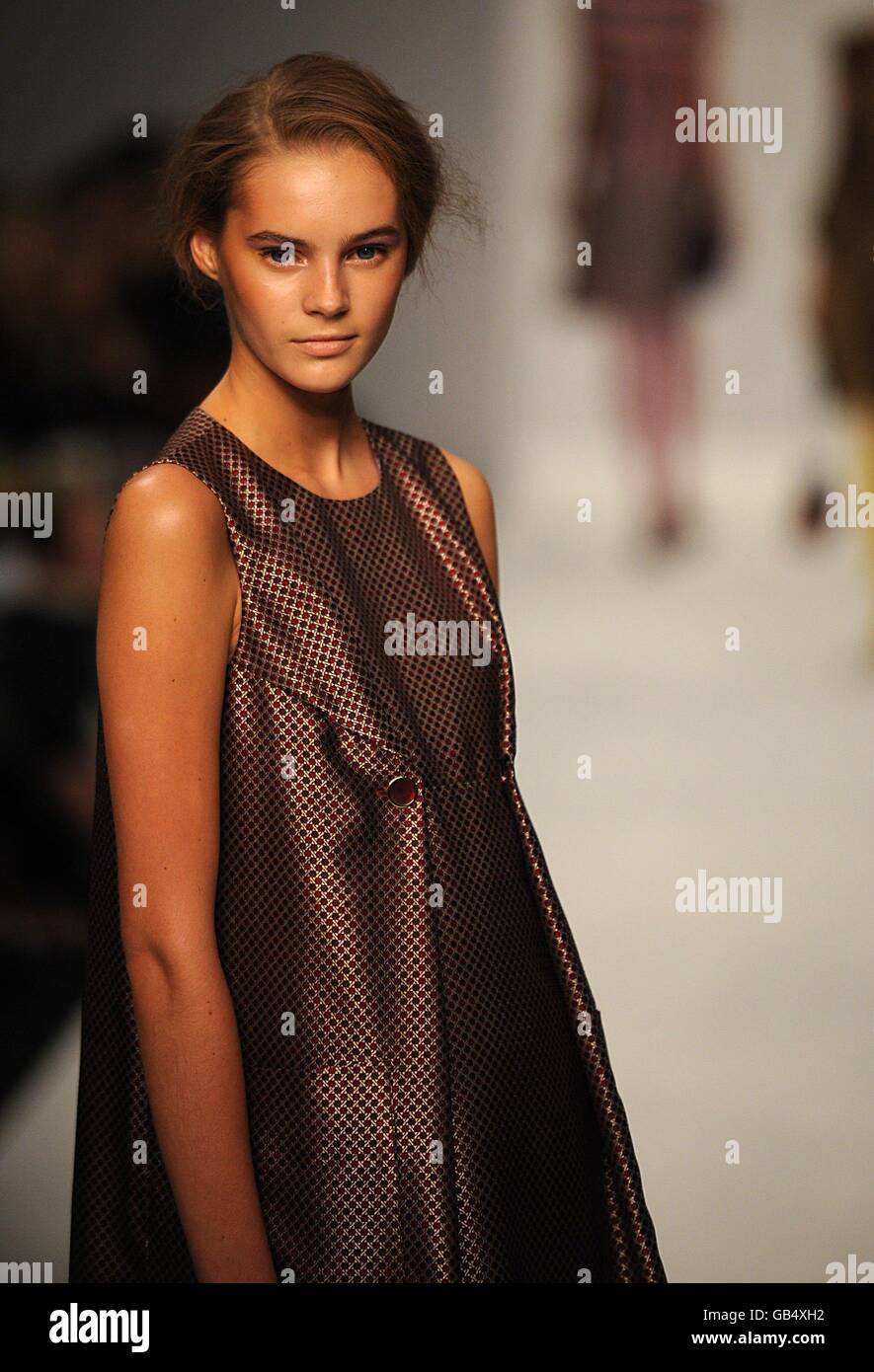 A model wears a creation by designer Eley Kishimoto, during London ...