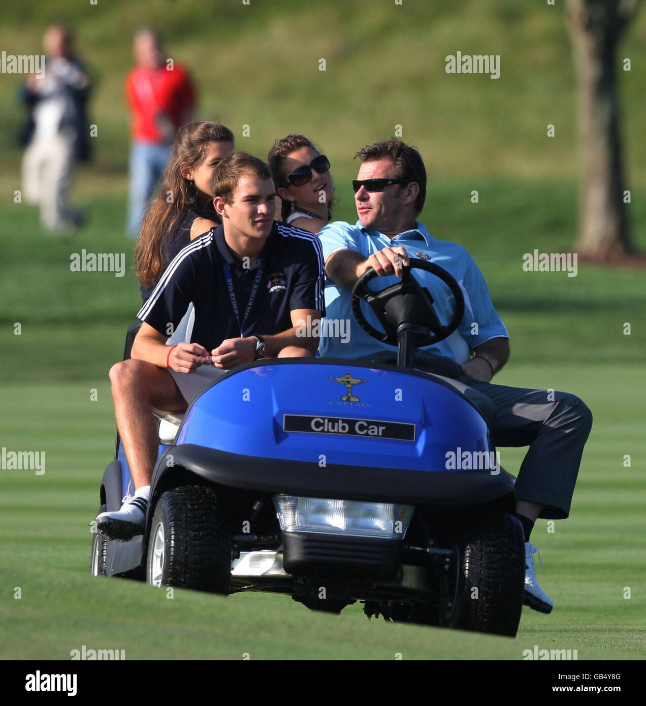 Ryder Cup Captain Nick Faldo with his son Matthew and daughter's ...