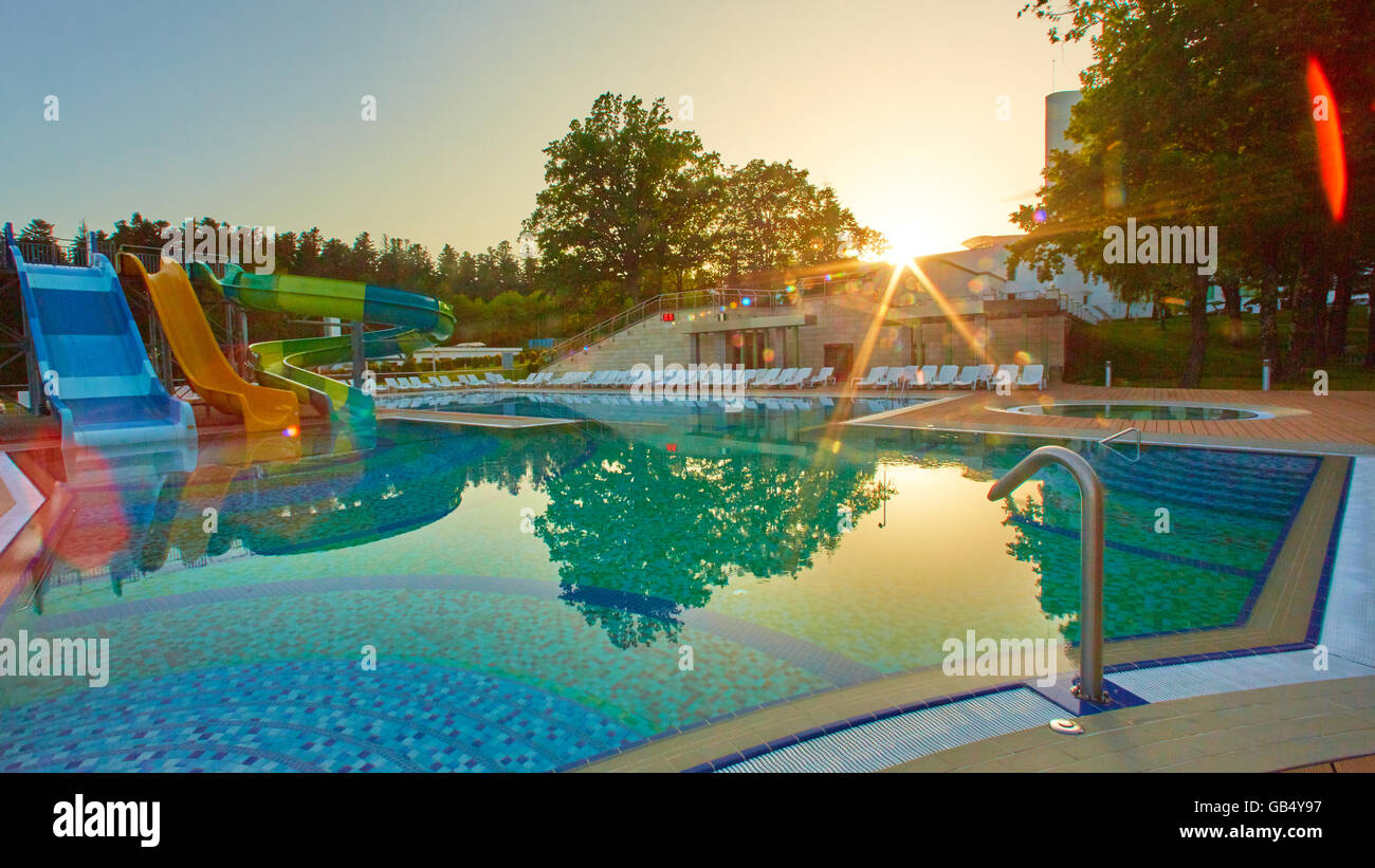 swimming pool in beautiful park Stock Photo - Alamy