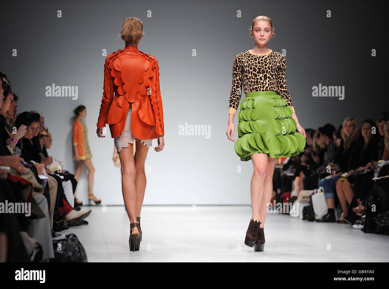 Models wear creations by Christopher Kane, during London Fashion Week ...