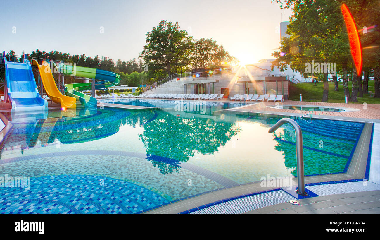 swimming pool in beautiful park Stock Photo - Alamy
