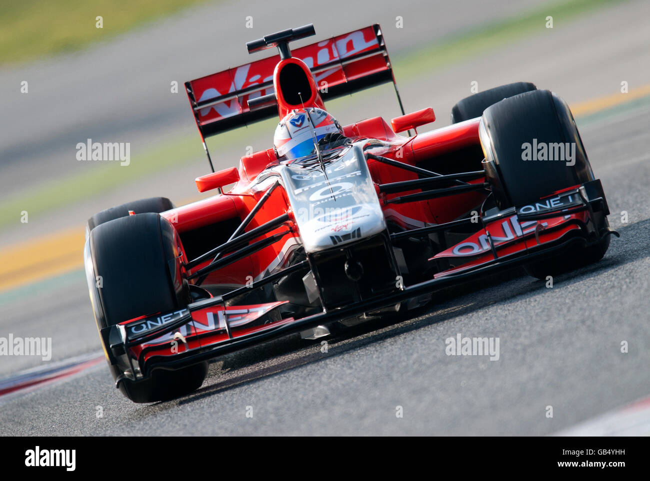 German driver Timo Glock driving his Virgin Racing-Cosworth VR-02 car ...