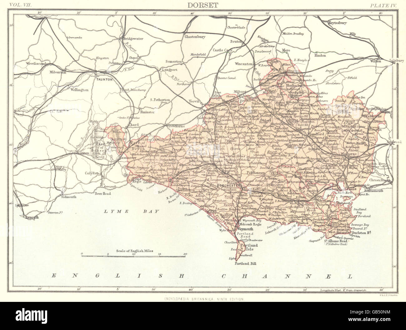 Antique map of dorset hi-res stock photography and images - Alamy