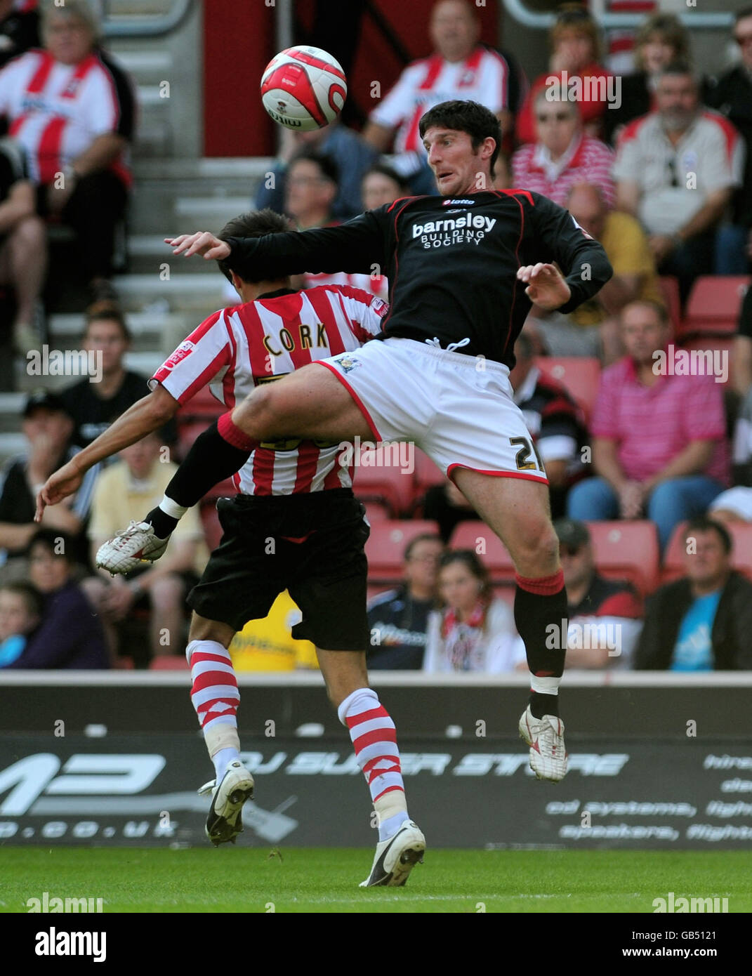 Southampton's Jack Cork and Barnsley's Jonathan Macken Stock Photo - Alamy