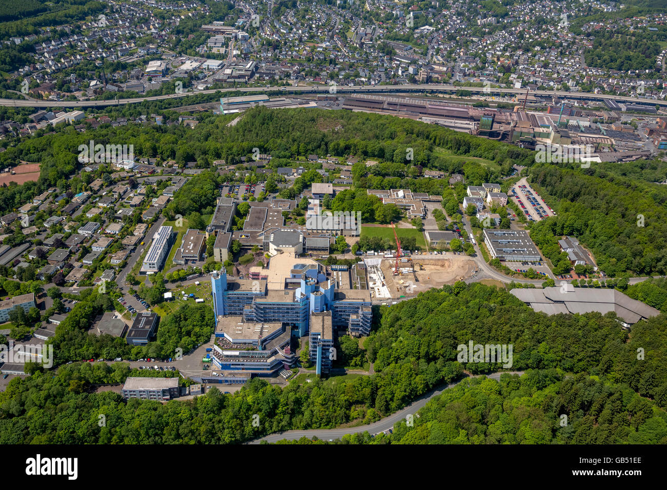 Aerial view, University of Siegen, Siegen, Siegen-Wittgenstein district ...