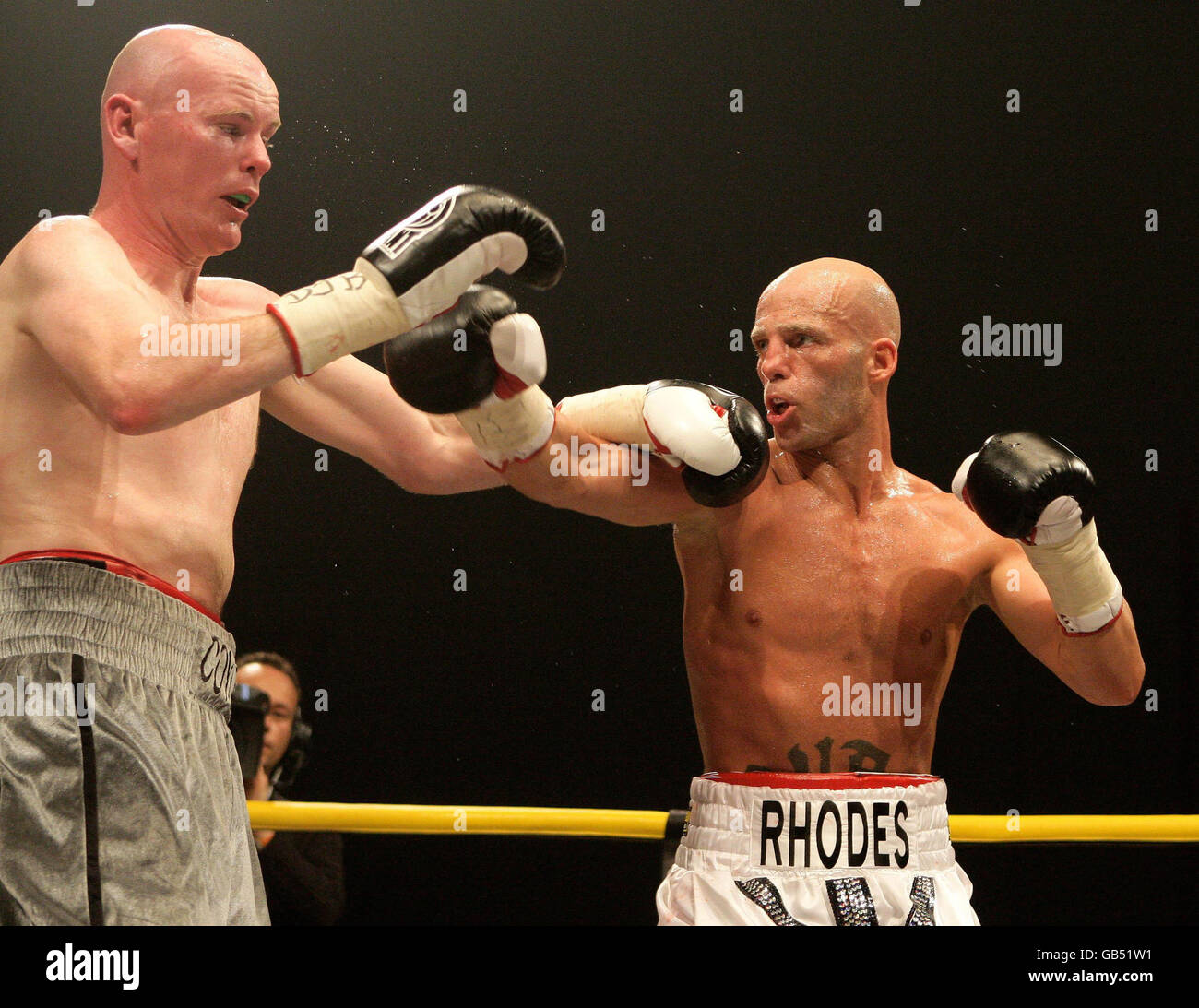 Ryan Rhodes (right) in action with Jamie Coyle during the British ...