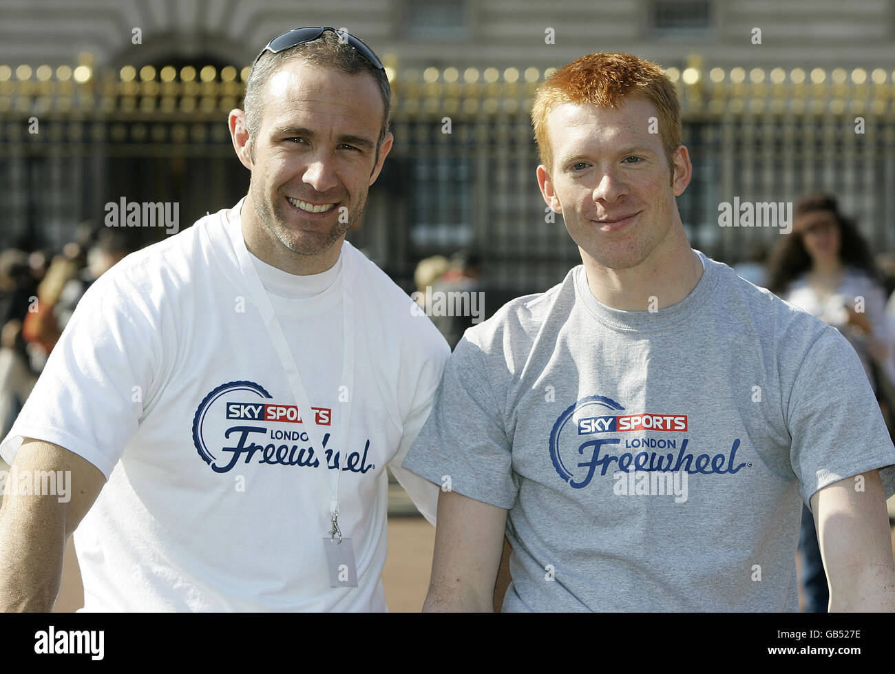 Olympic gold medal cyclists Ed Clancy (right) and Jamie Staff during ...