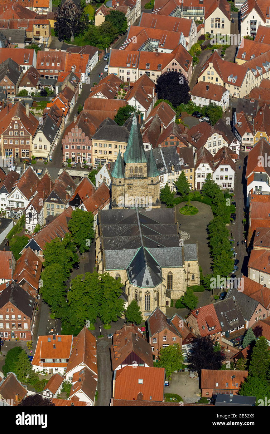 Aerial view, old town with church St.Laurentius the marketplace ...