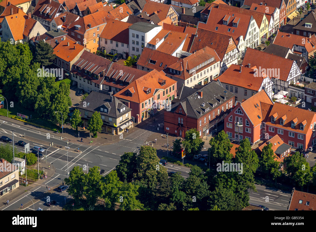 Aerial view, Münster gate Wilhelm place, Warendorf, district town of ...