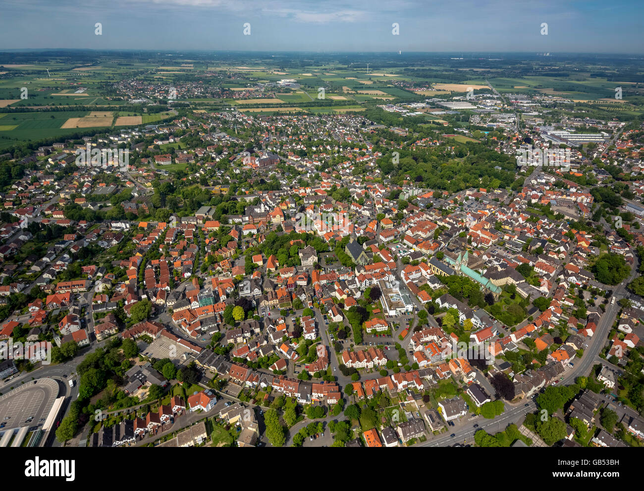 Aerial view, overview on Werl Werl Werl-Unnaer Borde, North Rhine ...
