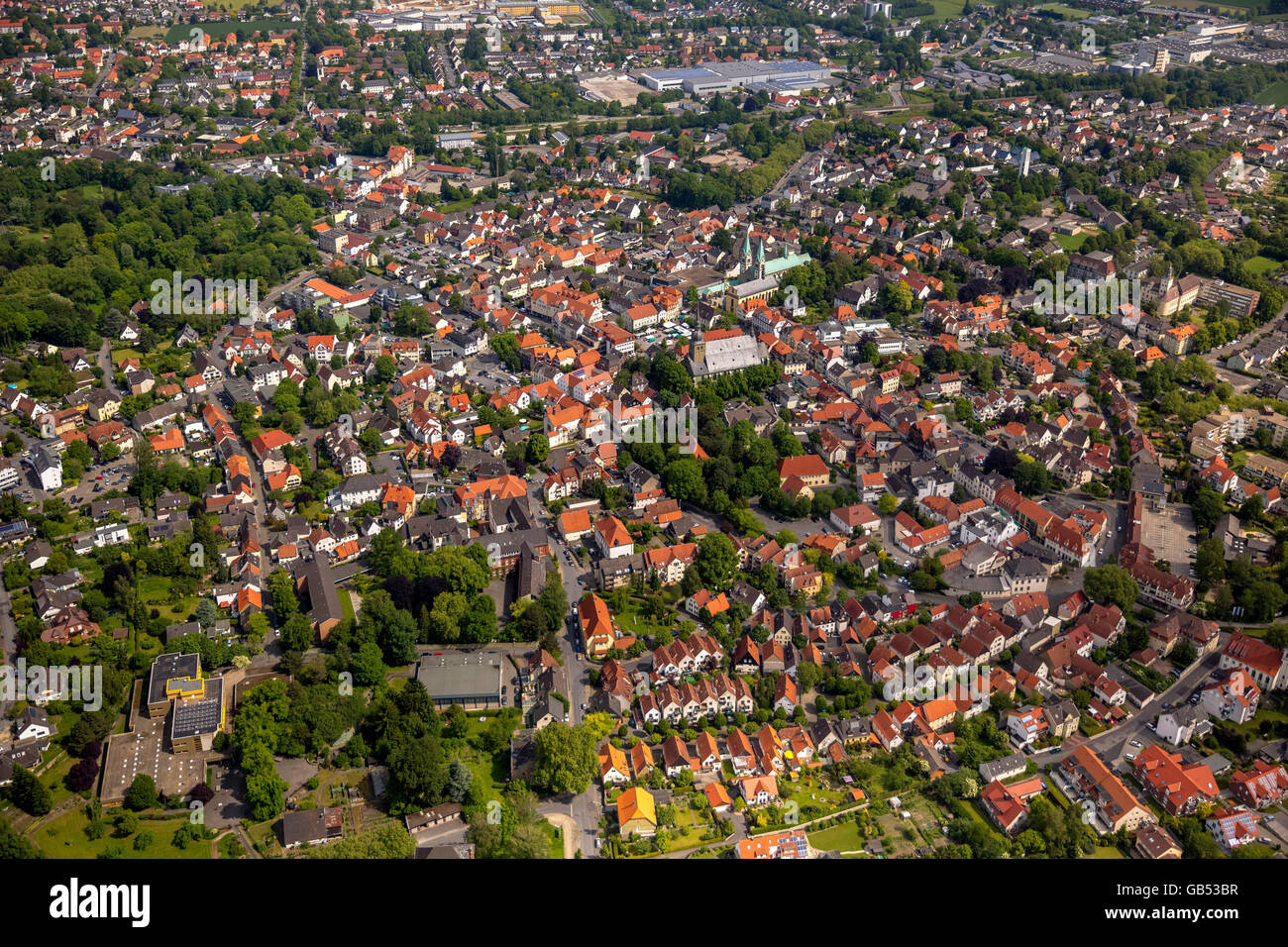 Aerial view, overview on Werl Werl Werl-Unnaer Borde, North Rhine ...