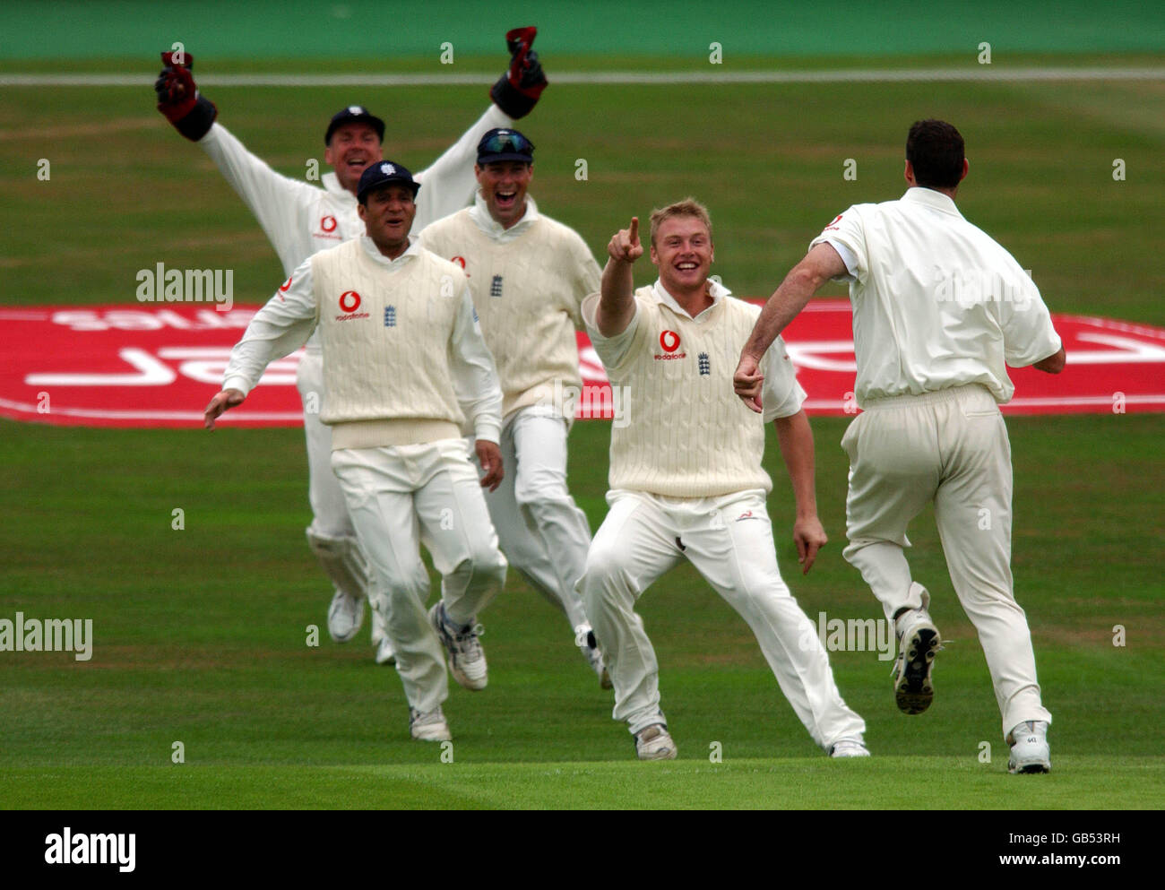 l-r; England's Alec Stewart, Mark Butcher, Marcus Trescothick and ...