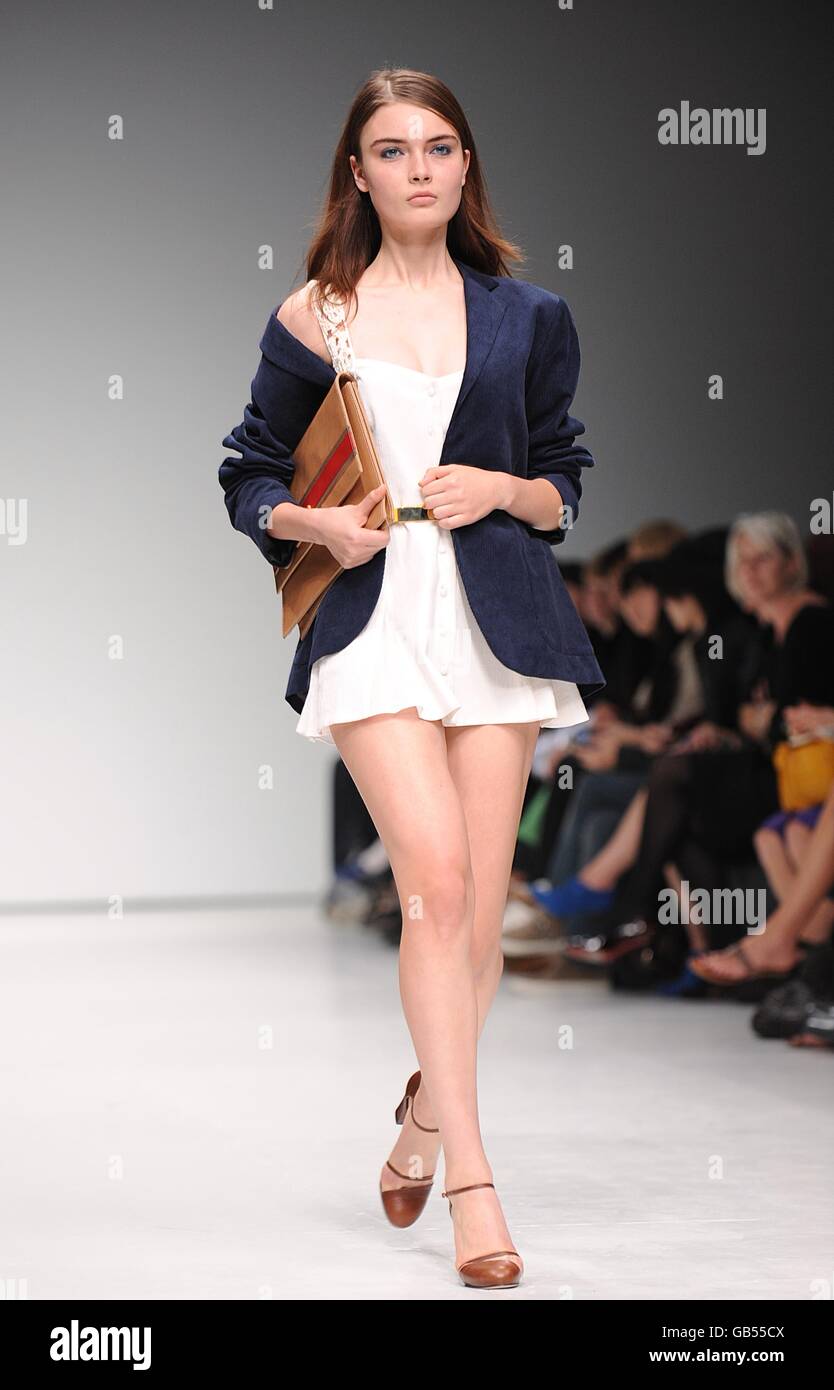 A model wears a creation by Peter Jensen, during London Fashion Week at ...