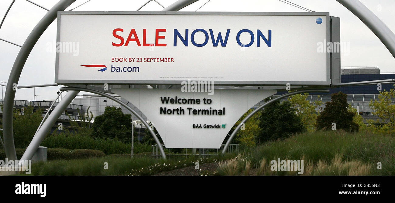 BAA announce plans to sell Gatwick. A general view of a British Airways ...