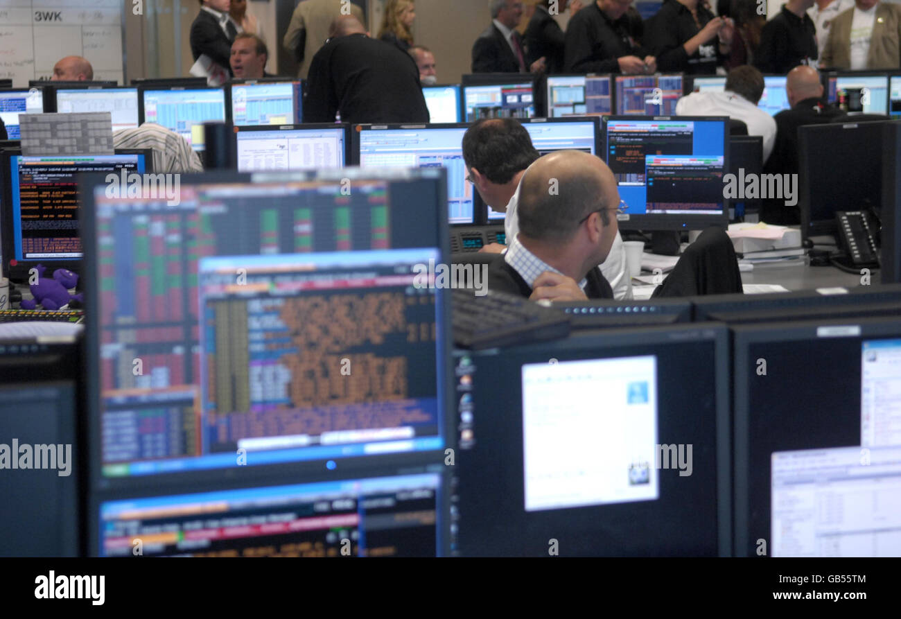 Stock traders stock. General view of traders working in the BGC office ...