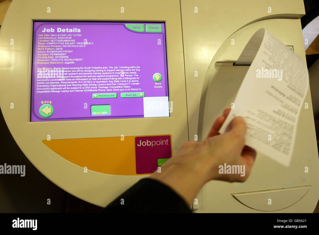 Generic stock photo job point inside jobcentre plus in stockport hi-res ...