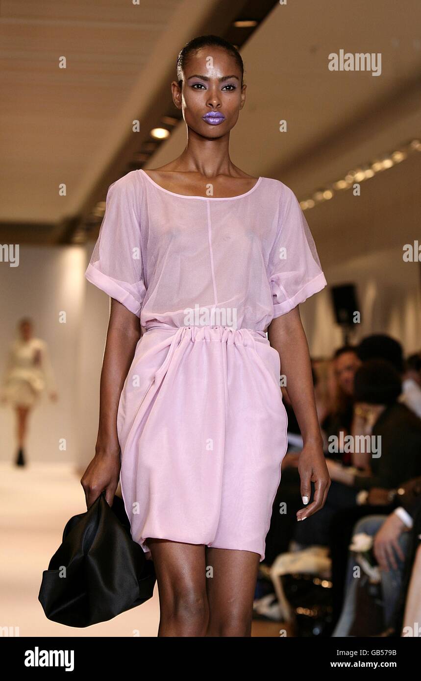 A model wears a creation from the Modernist, Mango collection, during ...