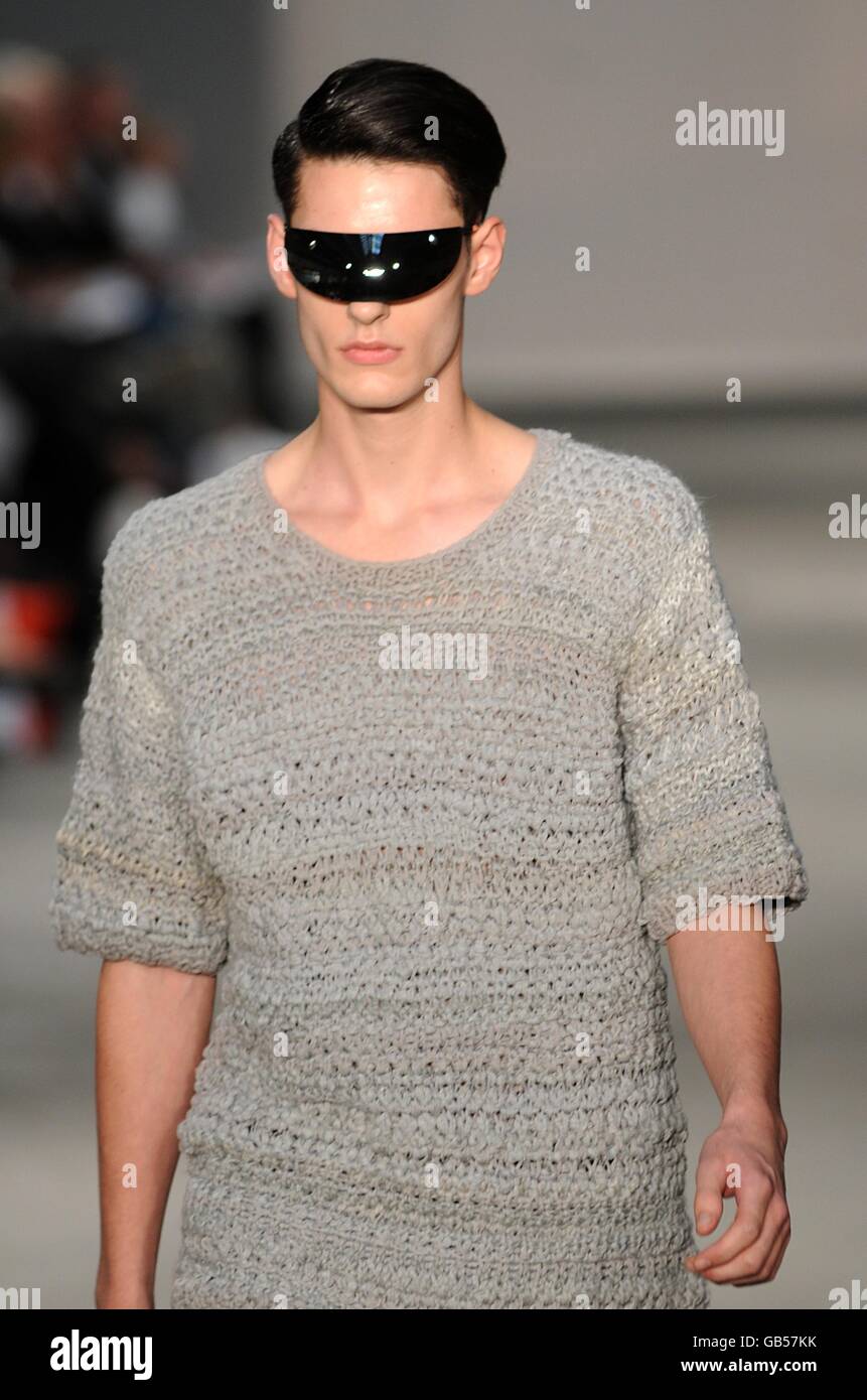 A model wears a creation from the MAN, Topman Design collection, during ...