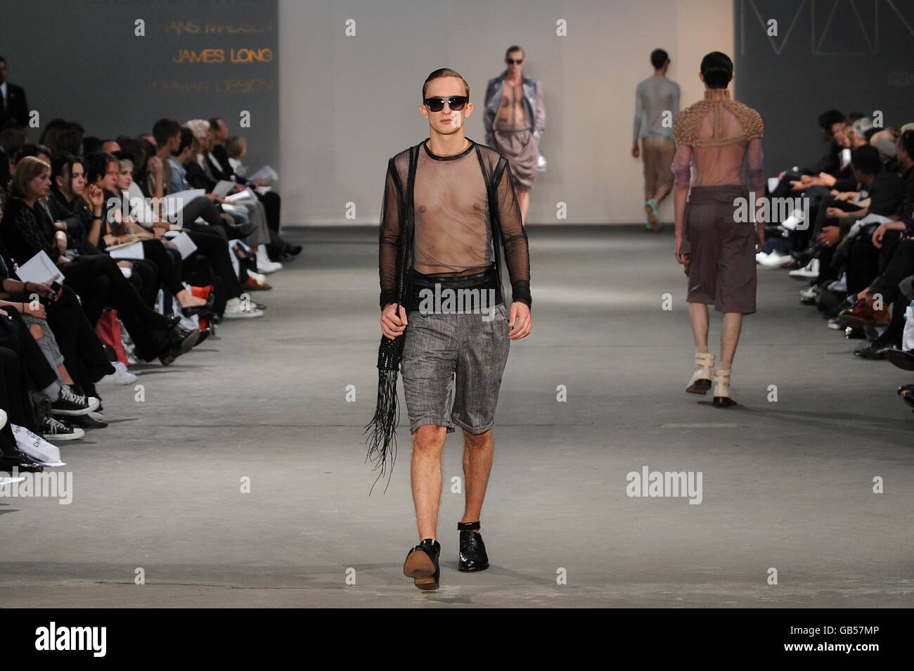 A model wears a creation from the MAN, Topman Design collection, during ...