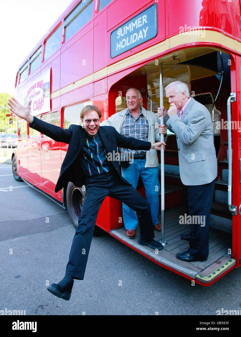 Sir Cliff Richard with cast members Teddy Green and Jeremy Bulloch ...