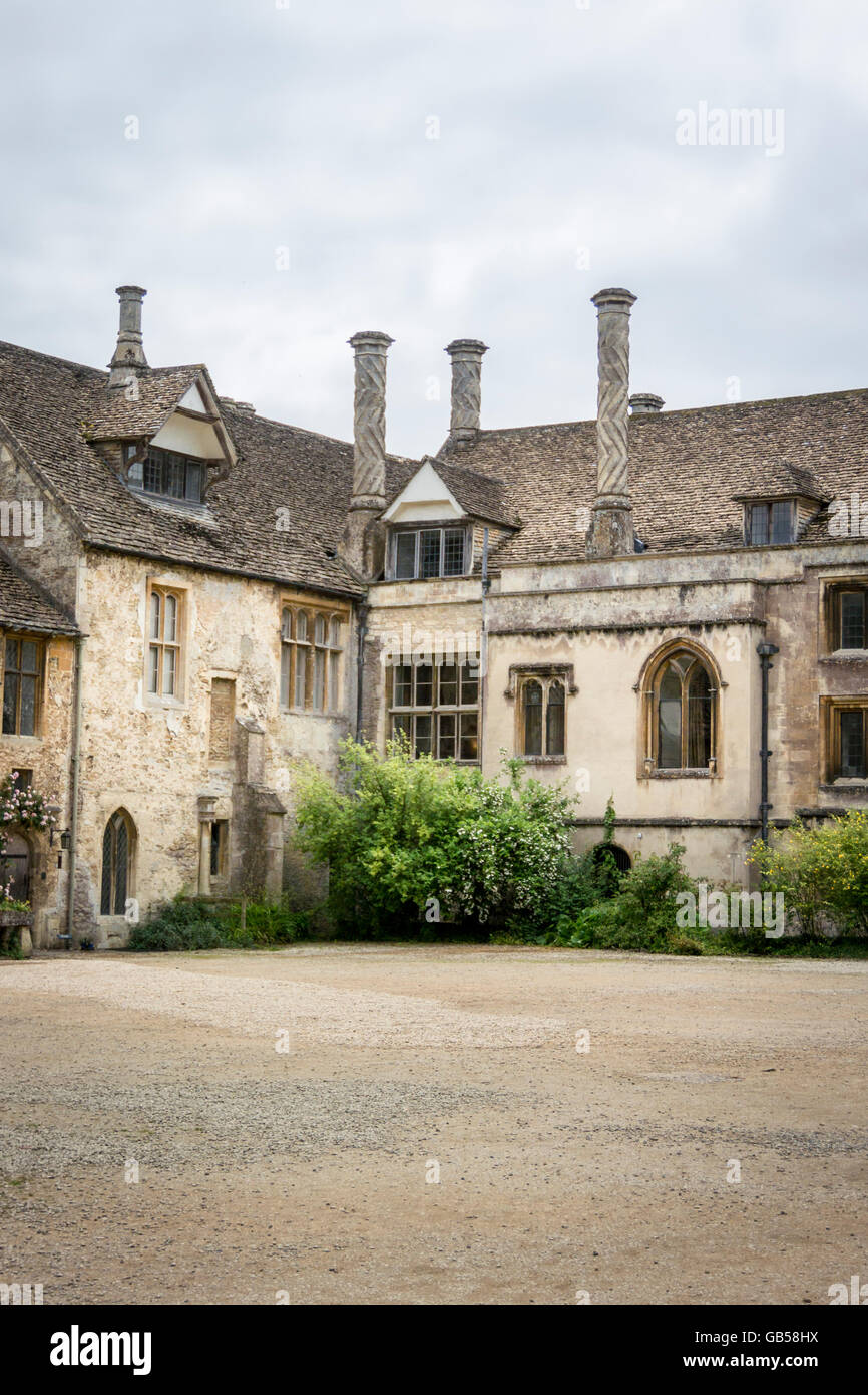 Part of the Tudor courtyard at Lacock Abbey, Wiltshire, UK Stock Photo ...
