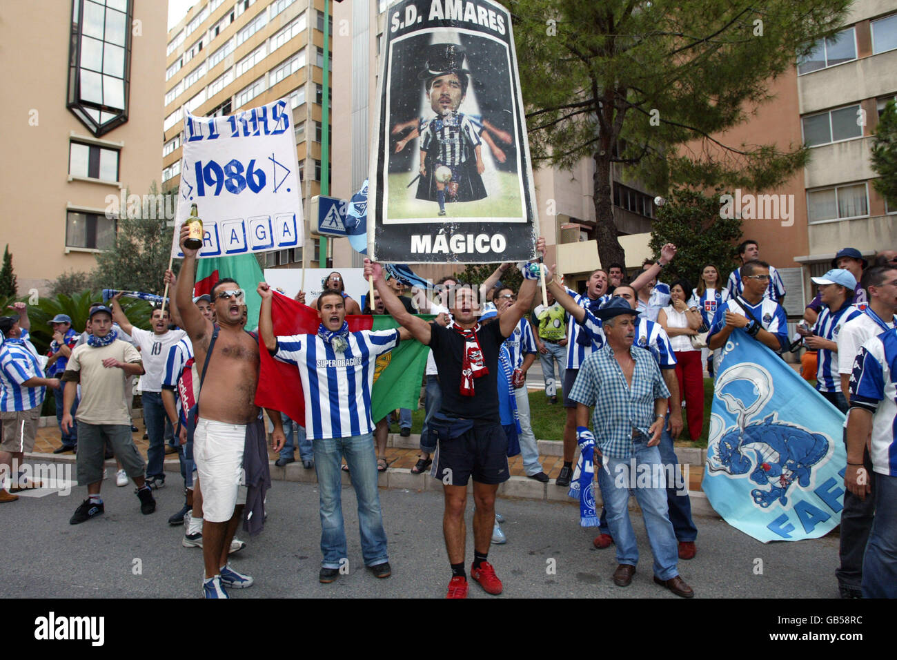 Fc porto fans show their support outside the stadium hi-res stock ...