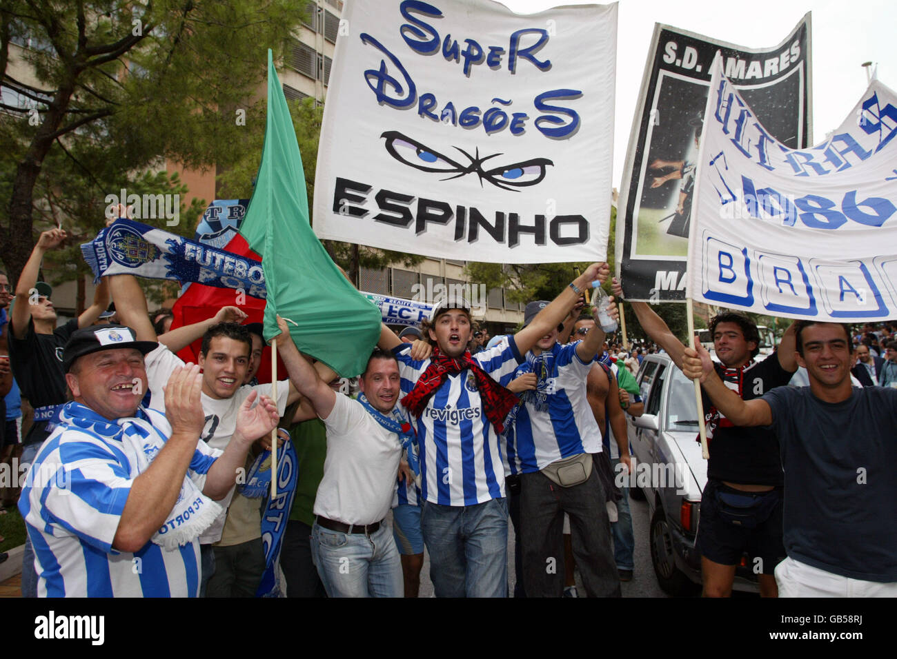 Soccer - UEFA Super Cup - FC Porto v AC Milan. FC Porto fans show their ...