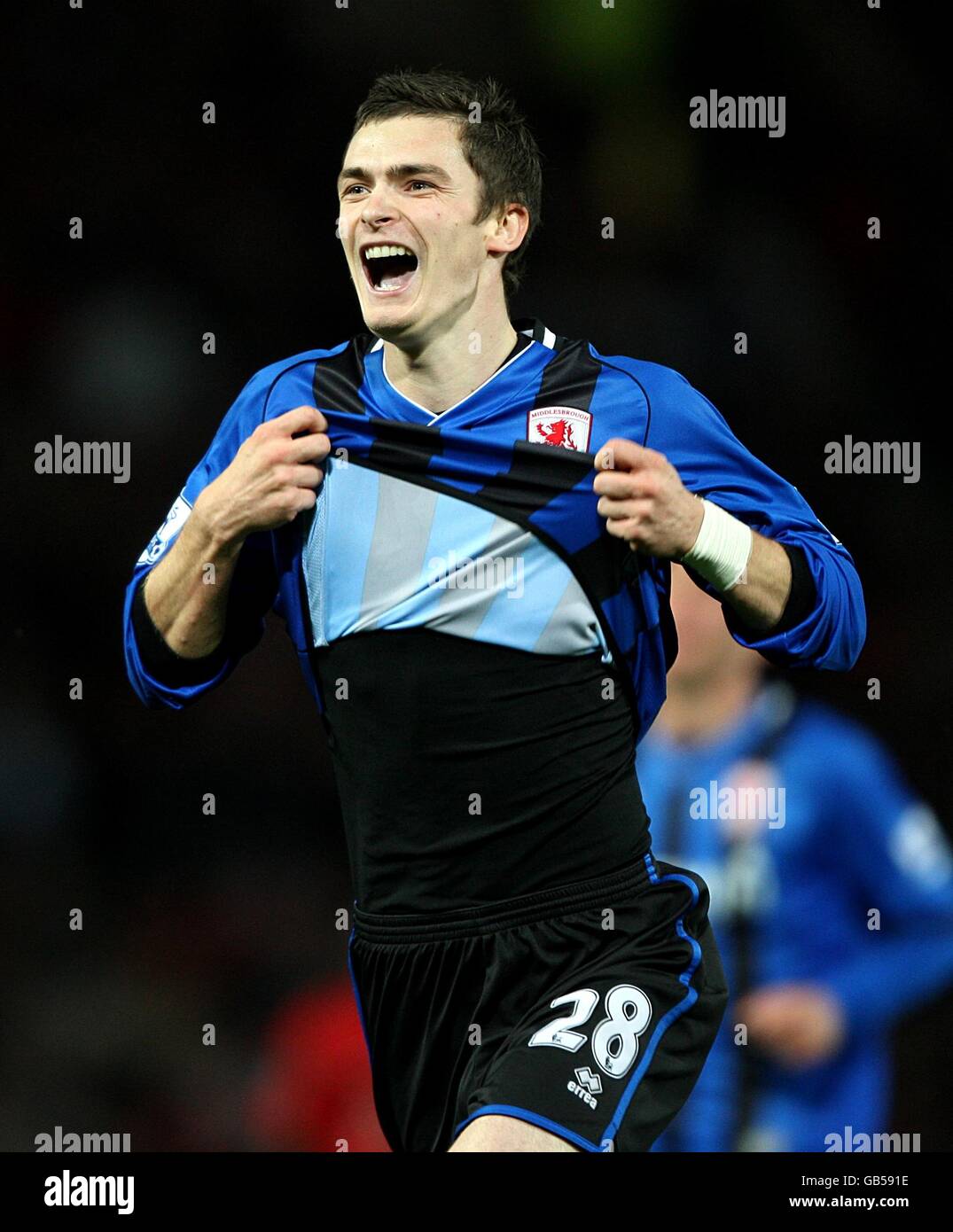 Middlesbroughs adam johnson celebrates his goal hi-res stock ...