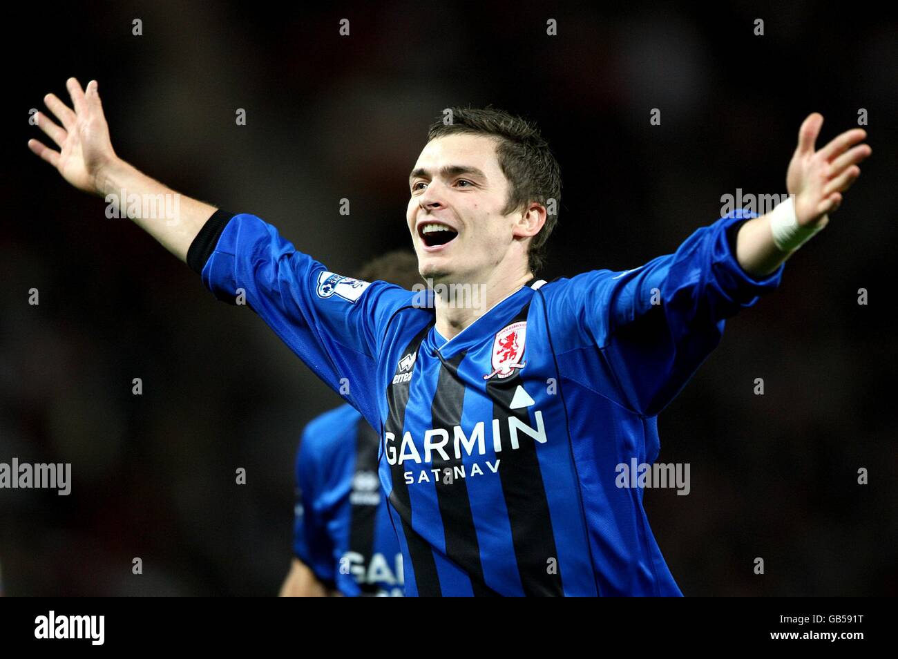 Middlesbroughs adam johnson celebrates his goal hi-res stock ...