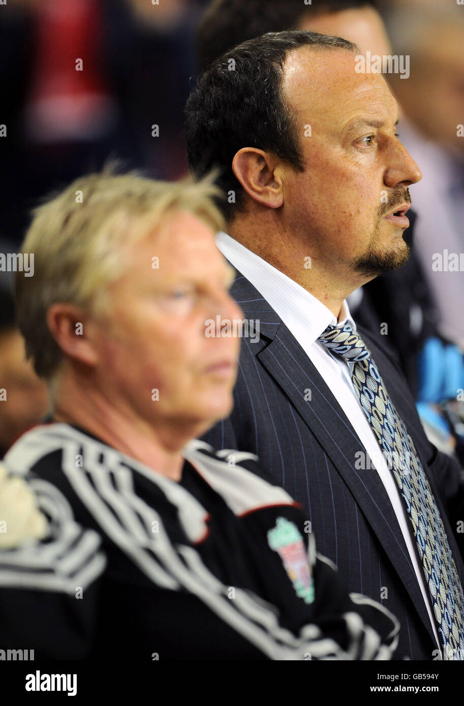 Liverpool manager Rafael Benitez and his assistant Sammy Lee Stock ...