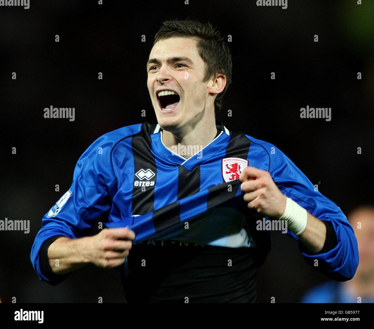 Middlesbroughs adam johnson celebrates his goal hi-res stock ...