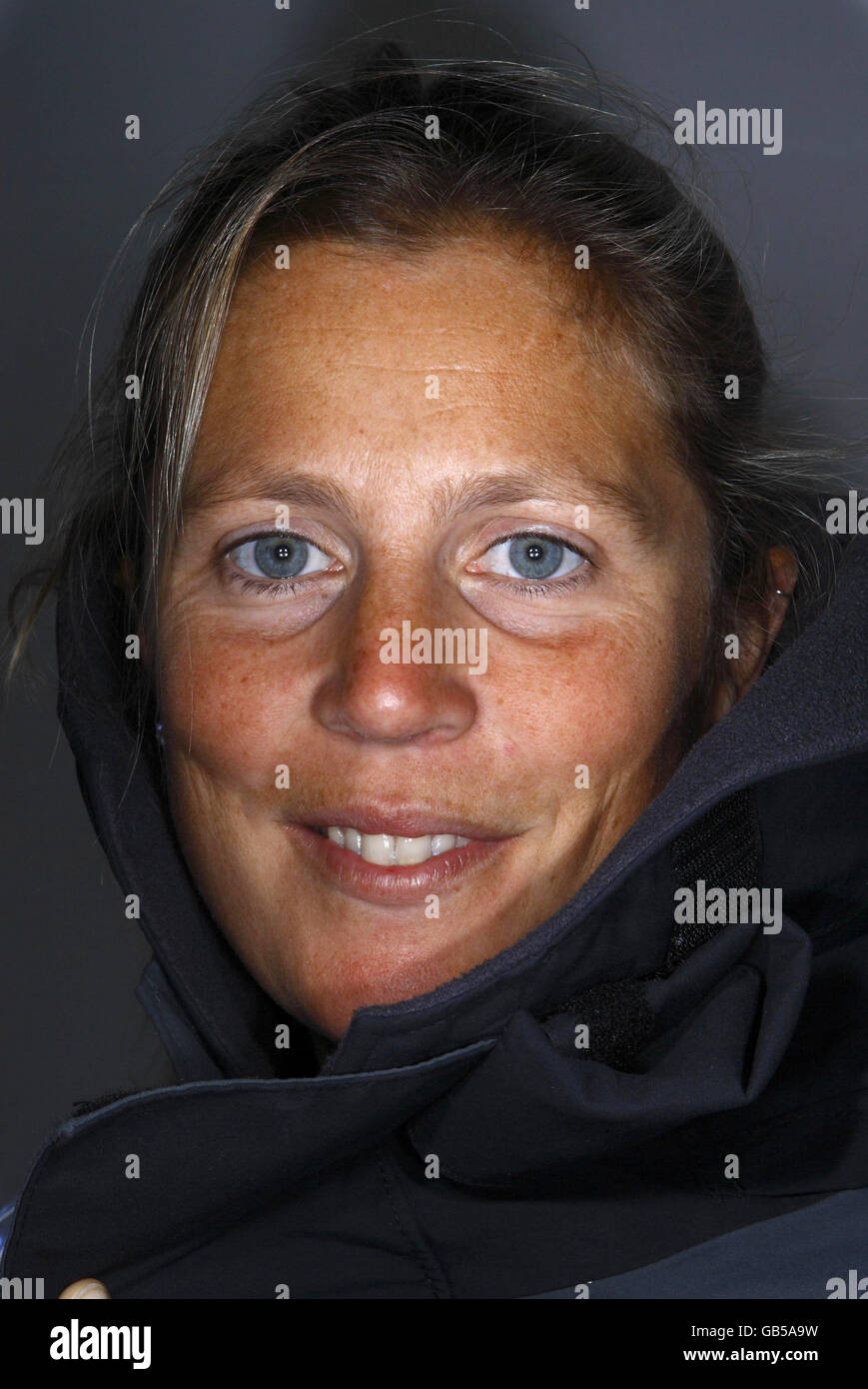 Sailing - Sam Davies Photo Shoot - Portsmouth Stock Photo - Alamy