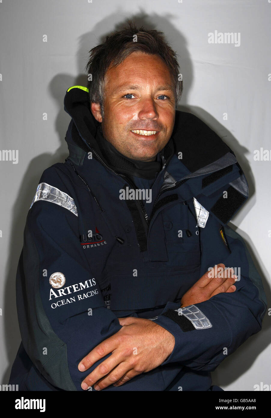 Sailing - Sam Davies Photo Shoot - Portsmouth Stock Photo - Alamy