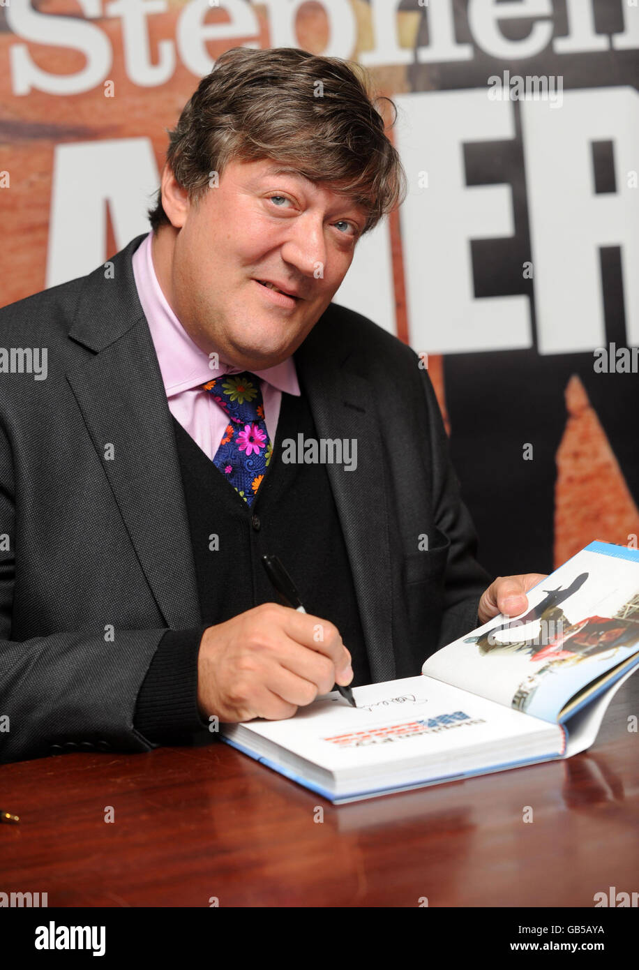 Stephen Fry signs copies of his latest book 'Stephen Fry in America' at ...