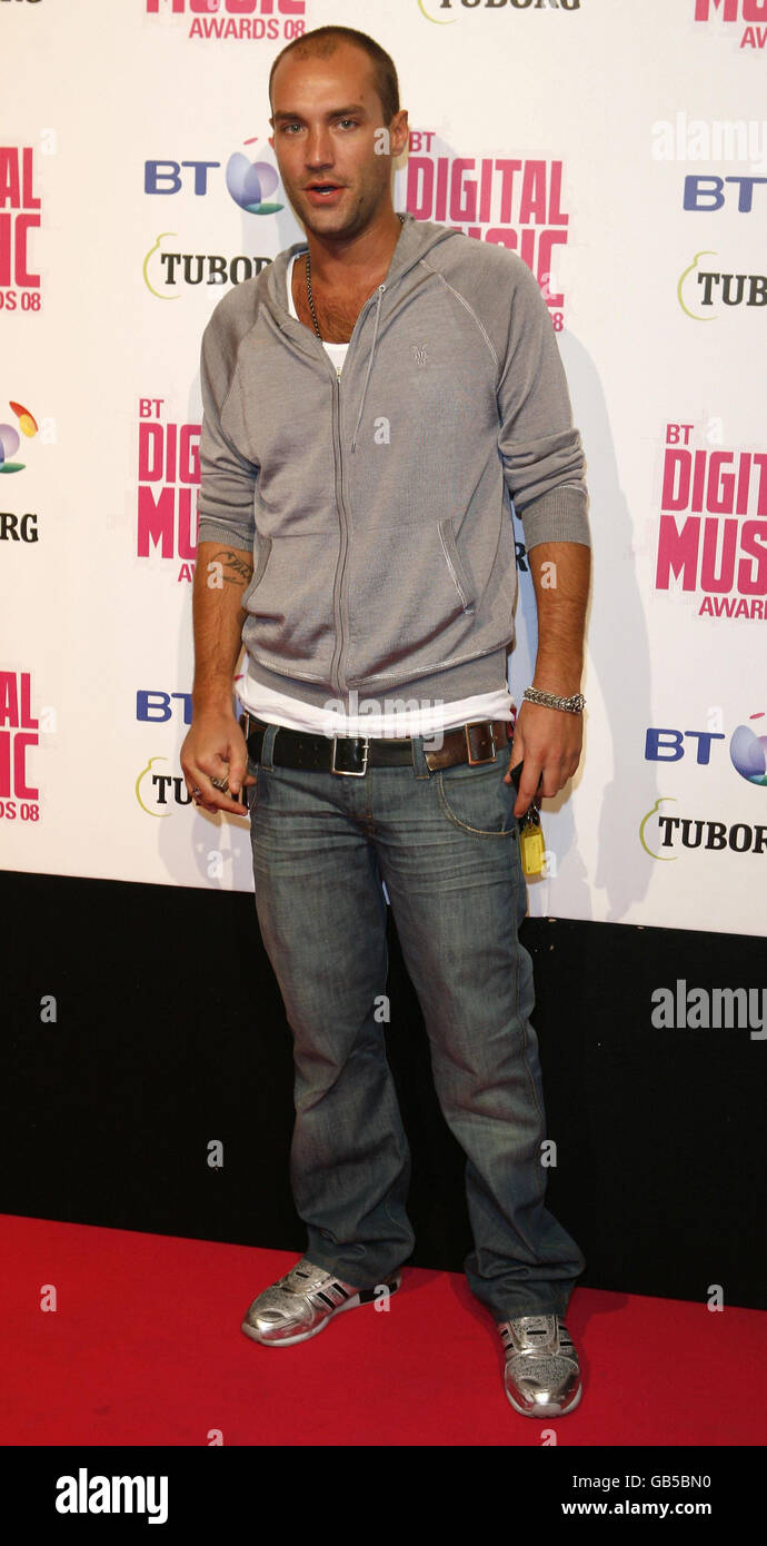 Callum Best arrives at the BT Digital Music Awards 2008, at the ...
