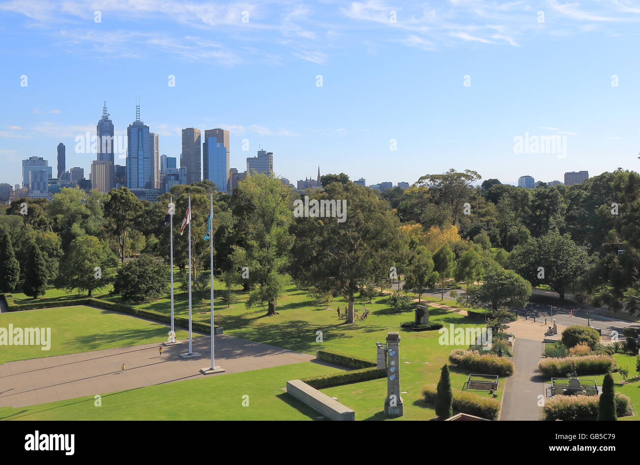 Melbourne Cityscape Botanic Gardens Australia Stock Photo - Alamy