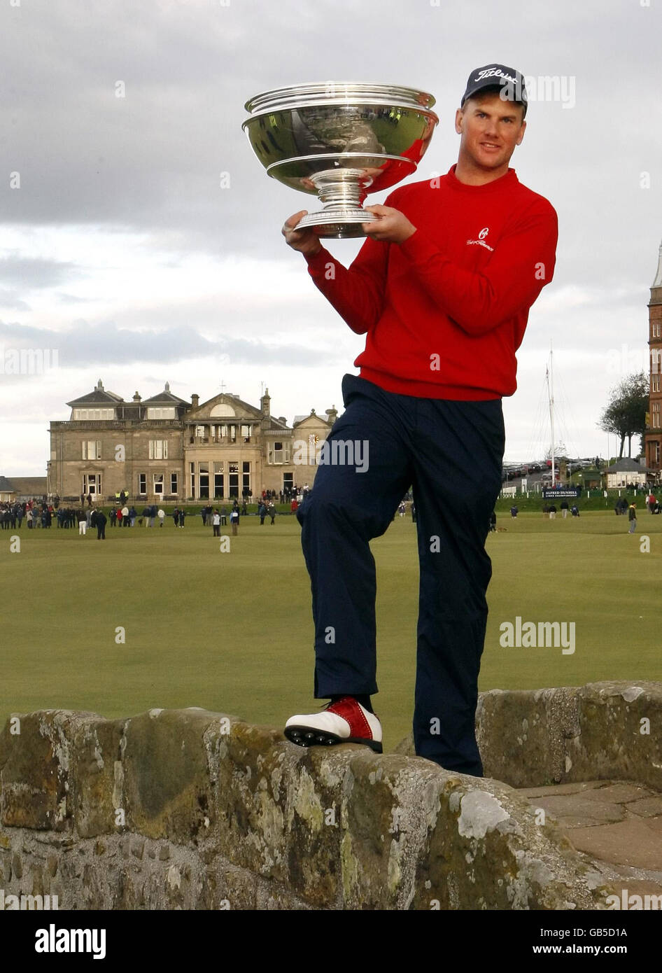 Robert Karlsson with his trophy after winning the Alfred Dunhill Links ...