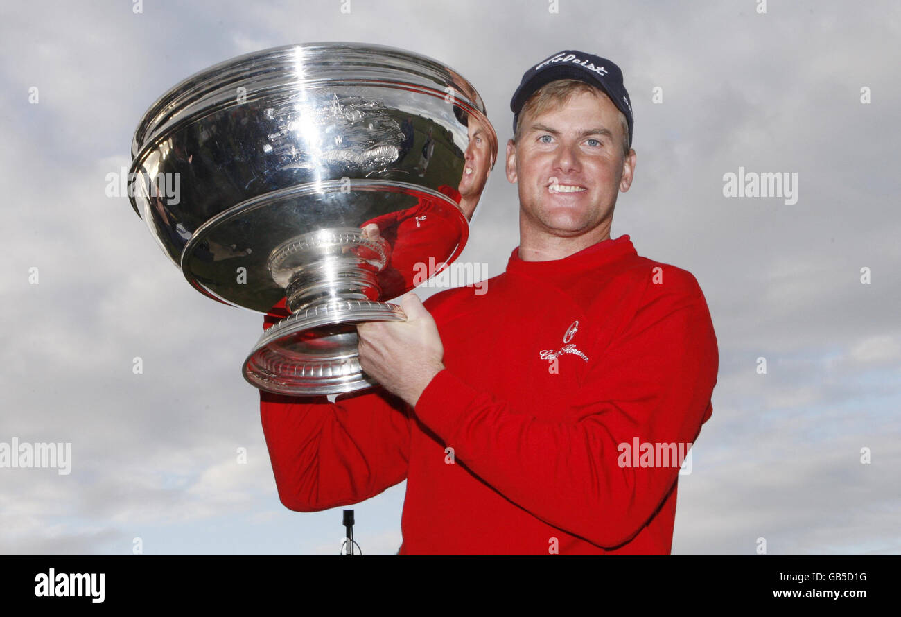 Robert Karlsson with his trophy after winning the Alfred Dunhill Links ...