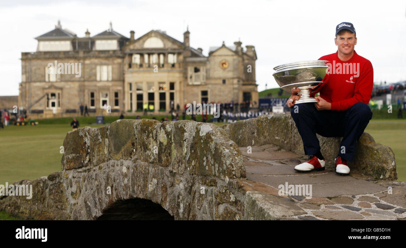 Robert Karlsson with his trophy after winning the Alfred Dunhill Links ...